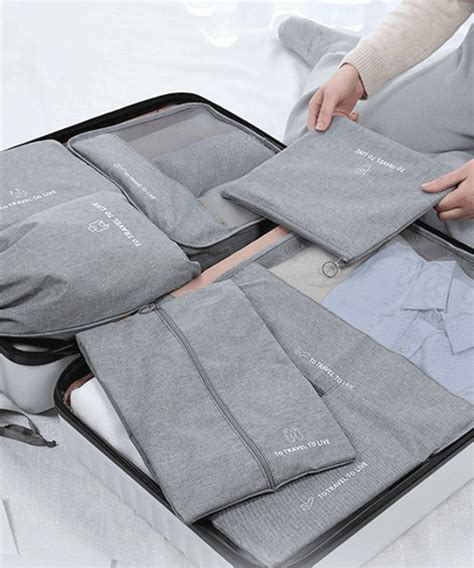 [7p세트] 캐리어 여행 파우치 정리백 세트 캠핑 여행 여름 가방 No 1581 에이블리