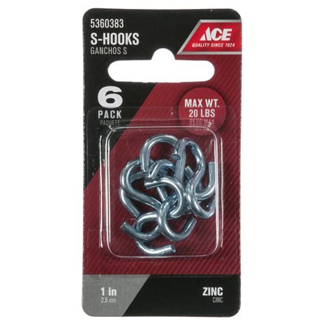 Ace 1 Inch S Hooks 6pk Sunset And Co