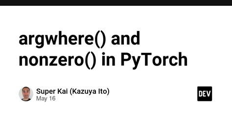 Argwhere And Nonzero In PyTorch DEV Community