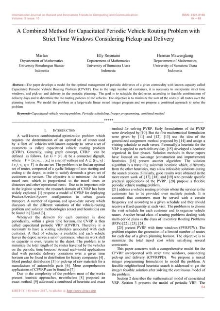 A Combined Method For Capacitated Periodic Vehicle Routing Problem With