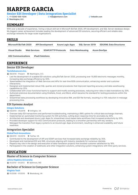 5 edi developer resume examples and guide for 2024