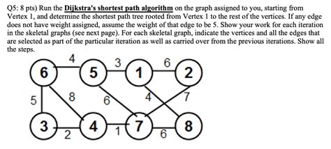 solved q5 8 pts run the dijkstra s shortest path algorithm