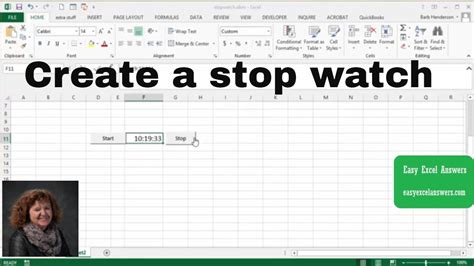 How To Create A Stop Watch In Excel Youtube