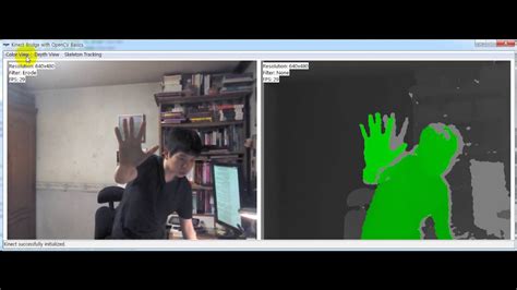 Kinect Bridge With Opencv Kinect Developer Toolkit V17 Youtube