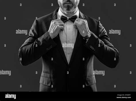 Cropped View Of Tux Man In Studio Photo Of Man Wearing Tux Man Wear Tux Formal Suit Stock