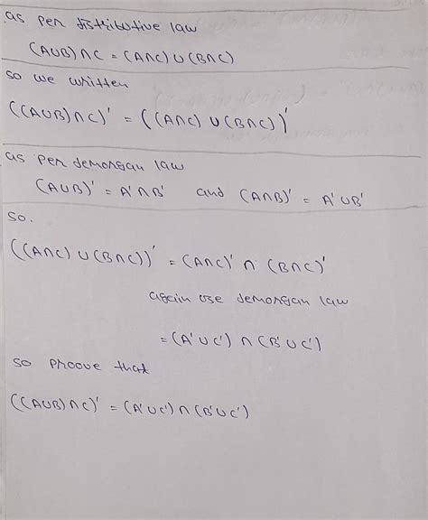 [solved] using laws of set theory show that a ∪ b ∩ c a ∪ c