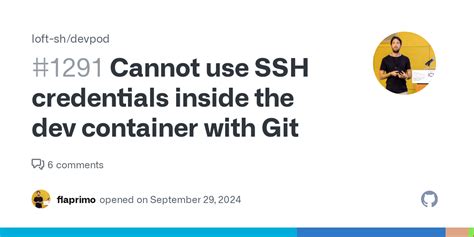 Cannot Use Ssh Credentials Inside The Dev Container With Git Issue Loft Sh Devpod Github