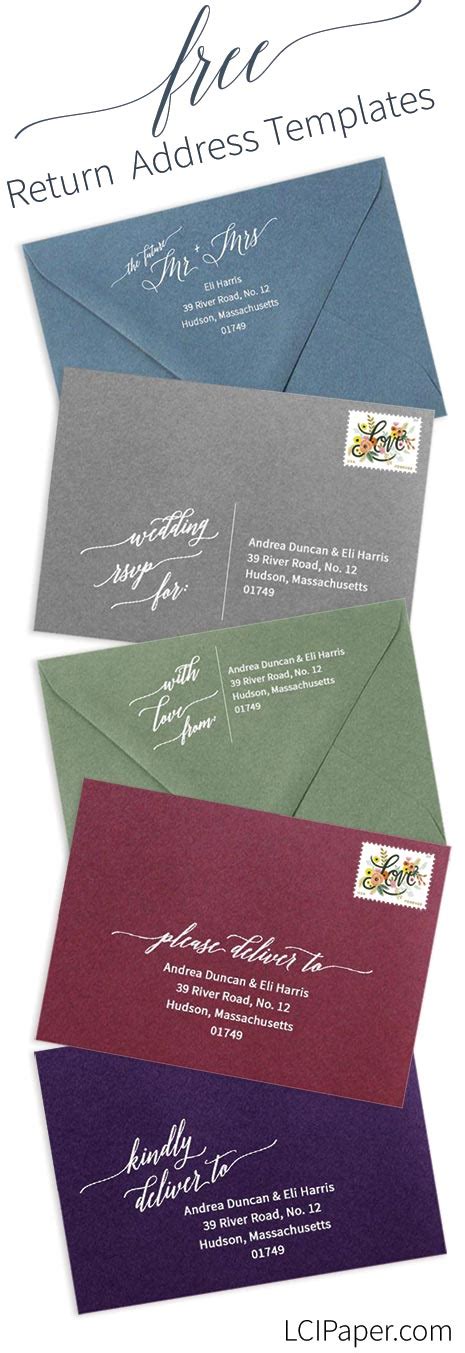 Free Downloadable Return Address Wedding Envelope Templates