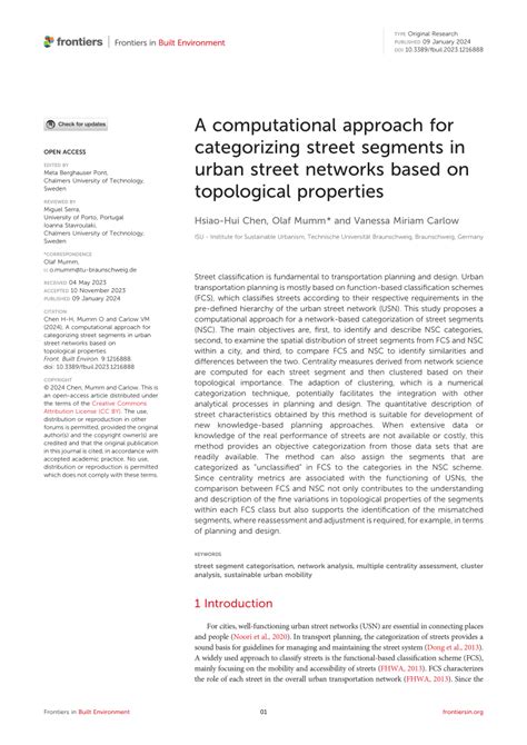pdf a computational approach for categorizing street segments in