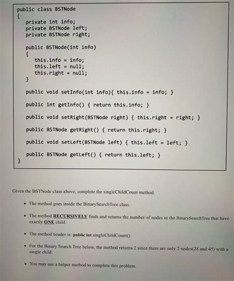 Solved Public Class Bstnode Private Int Info Private