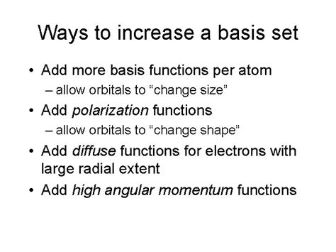 Basis Set Model Chemistry Theoretical Method And Basis