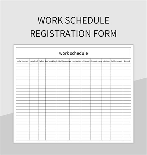 Blank Work Schedule Forms