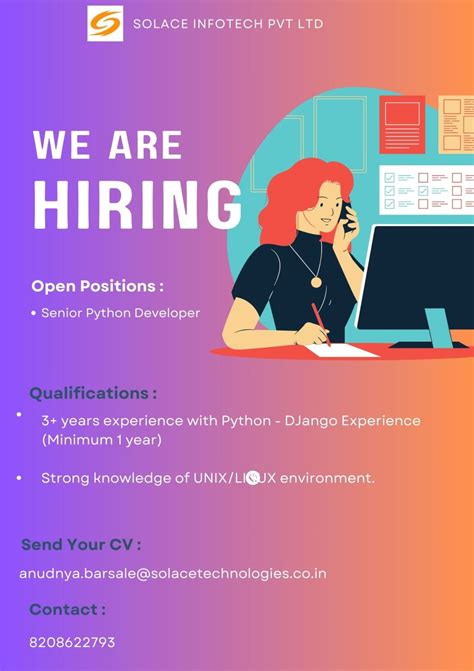 solace infotech private limited on linkedin hiring pythondevelopers