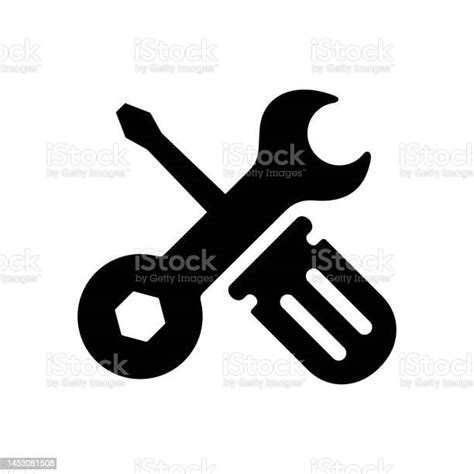 유지 보수 간단한 평면 아이콘 벡터 그림입니다 렌치 아이콘입니다 드라이버 아이콘 건설 기계류에 대한 스톡 벡터 아트 및 기타