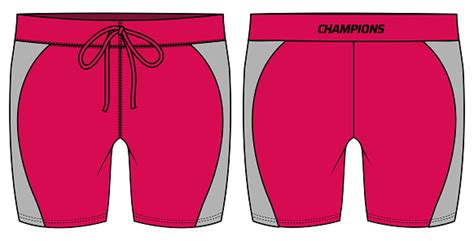 압축 타이트 반바지 저지 디자인 플랫 스케치 일러스트레이션 체육관 운동 추적 활성 착용 겸손한 반바지 디자인에 대한 전면 및 후면보기가있는 운동 달리기 반바지 개념 팬티