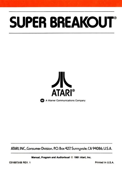 Atari 2600 Vcs Super Breakout Scans Dump Download Screenshots Ads