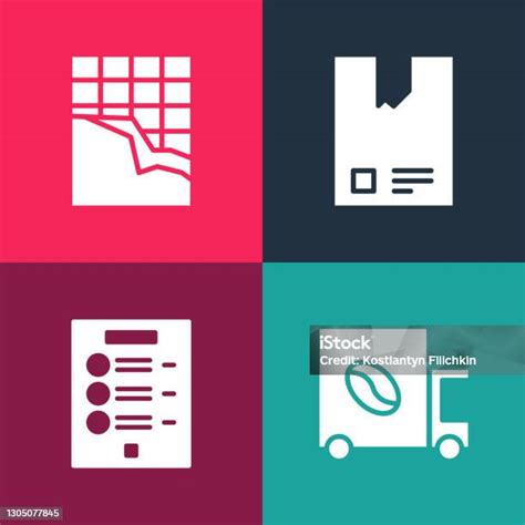 팝 아트 커피 스트리트 트럭 기계 메뉴 가방 커피 콩과 초콜릿 바 아이콘을 설정합니다 벡터 가방에 대한 스톡 벡터 아트 및 기타 이미지 Istock