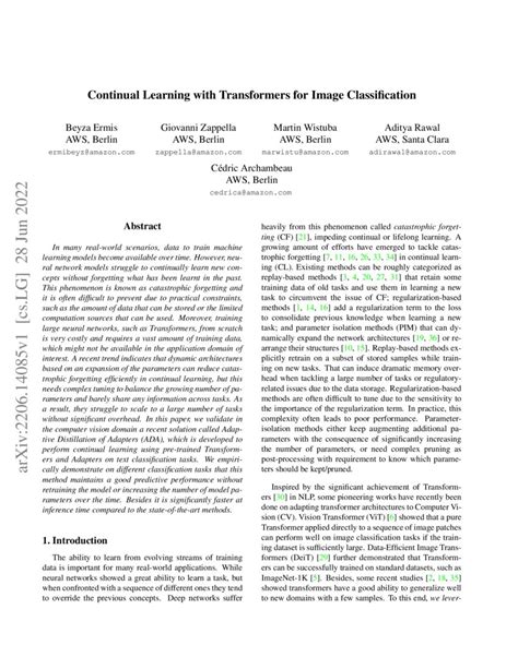Continual Learning With Transformers For Image Classification Deepai