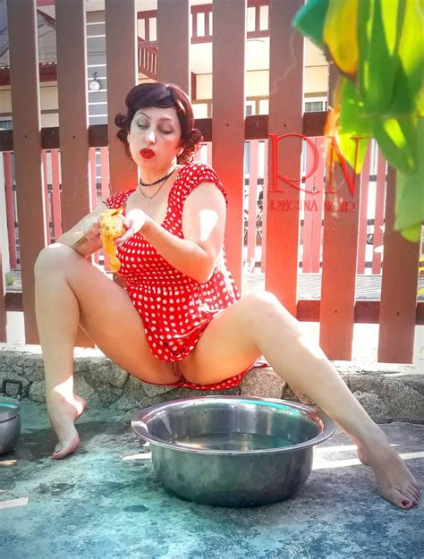 Retro Maid Prepares Potatoes For Dinner Vintage Performance 20 Nude