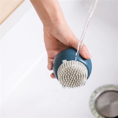 구형 스탠드 냄비 브러시 주방 실리콘 청소 브러시 가정용 오염 제거 브러시 체리 핑크