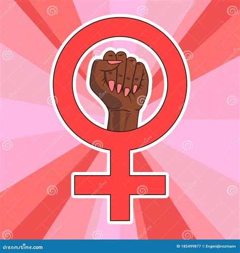 Signo Femenino Con Brazo Dentro Mujer Africana O Afroamericana Mano