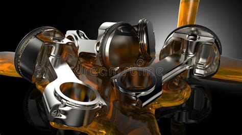 Pistons Oil Engine Oil Flowing Over Engine Pistons Ad Engine