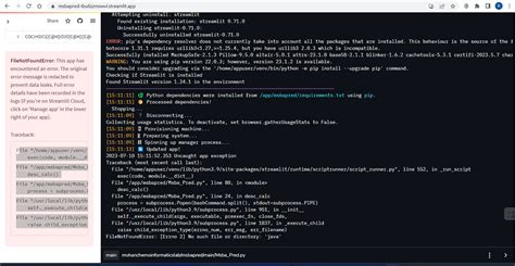 Application Deployment Error Deployment Streamlit