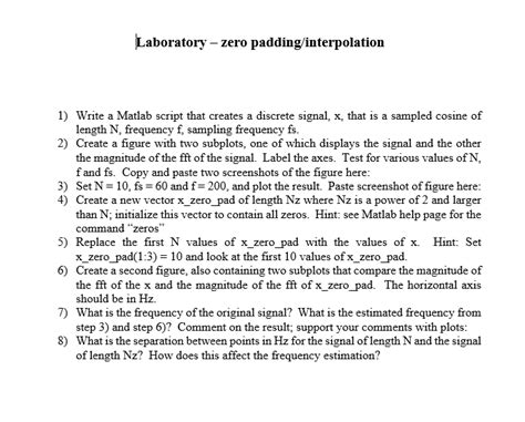 Solved Laboratory Zero Paddinginterpolation 1 Write A
