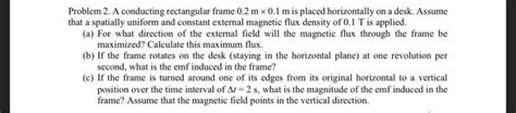 Solved Problem A Conducting Rectangular Frame M Chegg
