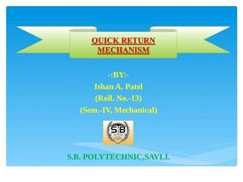 PPT Quick Return Mechanism DOKUMEN TIPS
