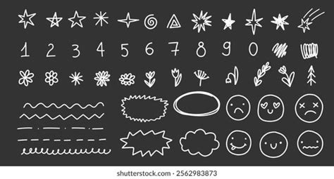 Big Vector Symbol Doodle Set Digit Stock Vector Royalty Free