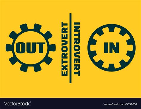 Extrovert Vs Introvert Metaphor Royalty Free Vector Image