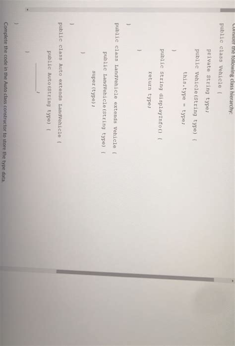 Solved Consider The Following Class Hierarchy Public Class