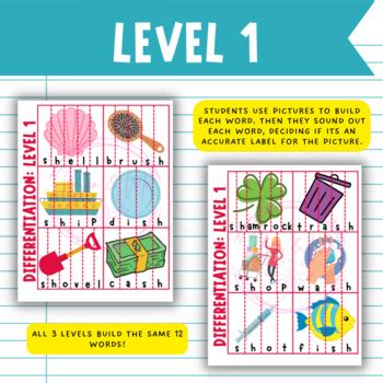 Consonant Digraph Sh Word Building By Bea And Me Creations Tpt