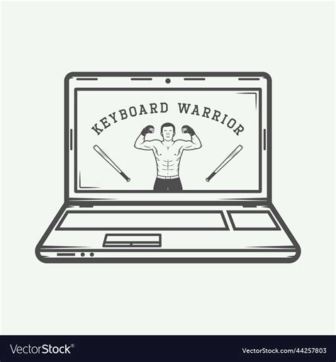 Vintage Laptop Logo Emblem Badge Or Label Vector Image