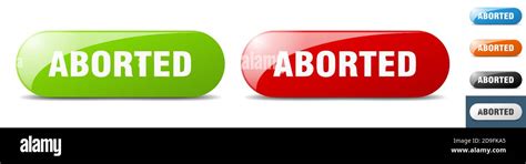 Aborted Button Sign Key Push Button Set Stock Vector Image And Art Alamy