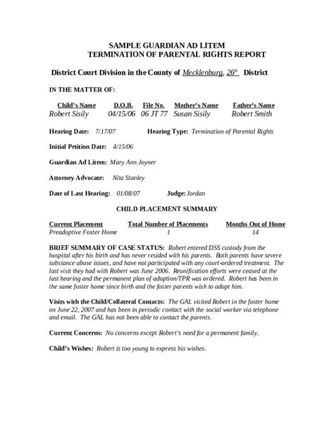 Guardian Ad Litem Checklist At Alma Weathersby Blog