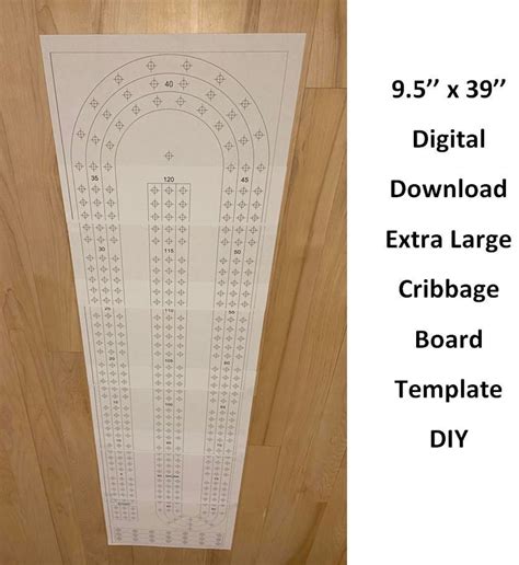 Extra Large Cribbage Board Printable Template Diy Etsy