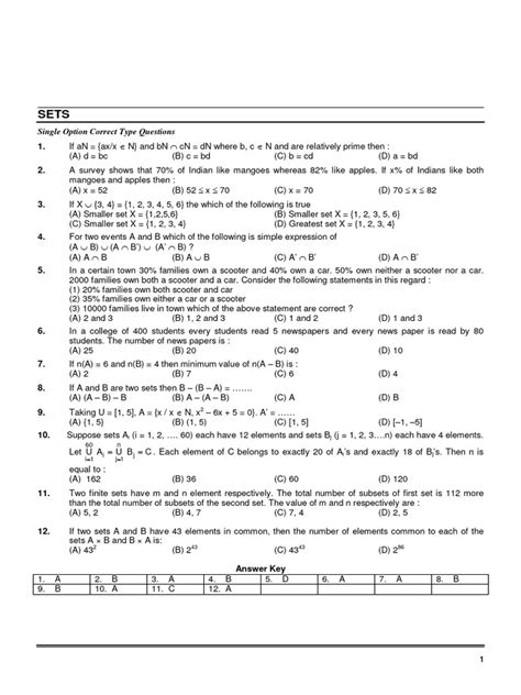 Set And Relations Pdf Integer Numbers
