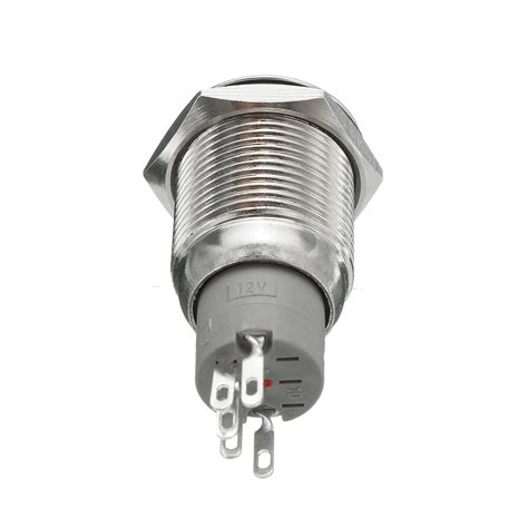 Silver 16mm Led Metal Push Button Latching Switch Led Headlights Symbol