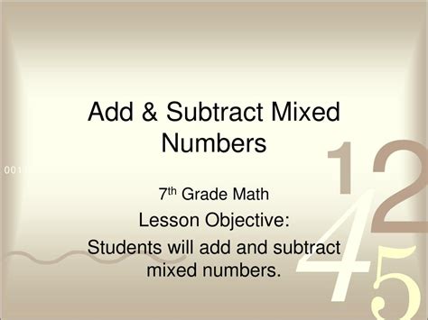PPT Add Subtract Mixed Numbers PowerPoint Presentation Free Download ID