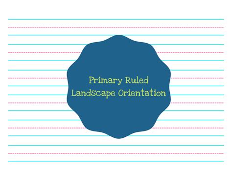 Primary Ruled Notebook Interior Landscape Orientation