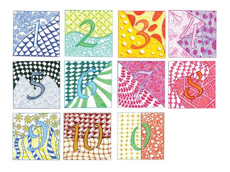 Colorful Ciphers Numbers Digits 6 7 8 9 0 Stock Vector