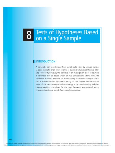 Testing Of Hypothesis Devori Pdf All Rights Reserved Standard Deviation