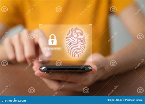 Hand Using Smartphone And Press Scan Fingerprints To Confirm Your Login