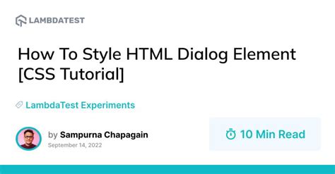 Amanda Dcruz On Linkedin How To Style Html Dialog Element Css Tutorial