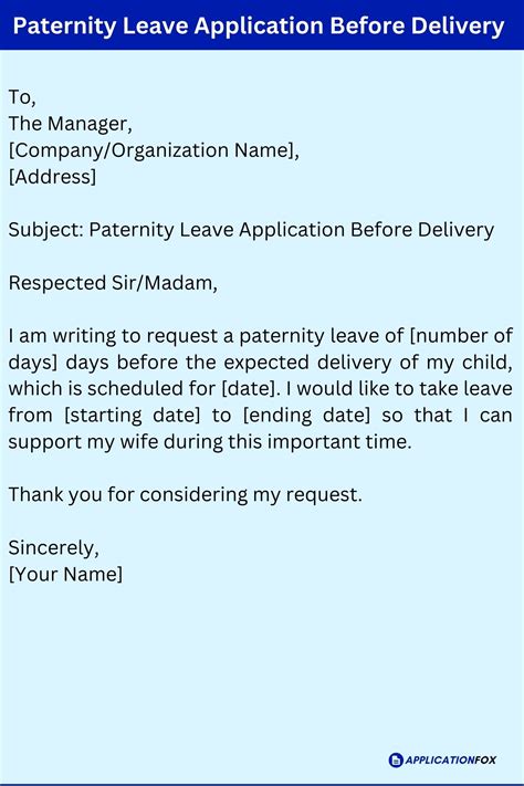 5 Samples Paternity Leave Application