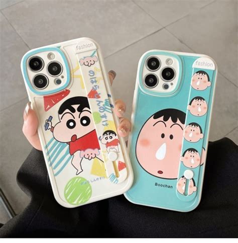 풀커버 스트랩 거치대 짱구 맹구 귀여운 커플 우정 케이스 아이폰 7 8 X Xr Xs 11 12 13 14 15 프로 플러스 프로맥스 에이블리