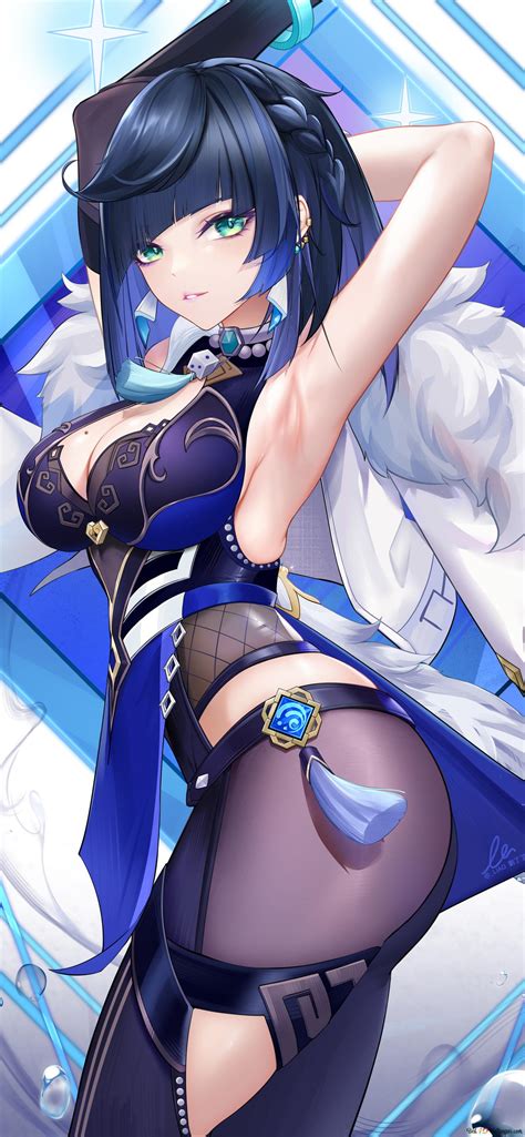 Anime Girl Short Hair Green Eyes Yelan Genshin Impact K Wallpaper Download