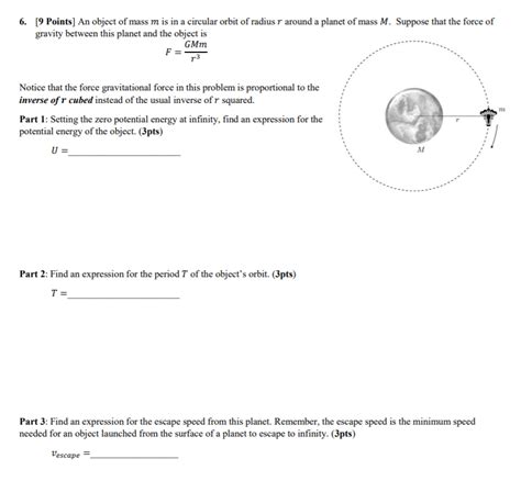 Solved Points An Object Of Mass M Is In A Circular Chegg